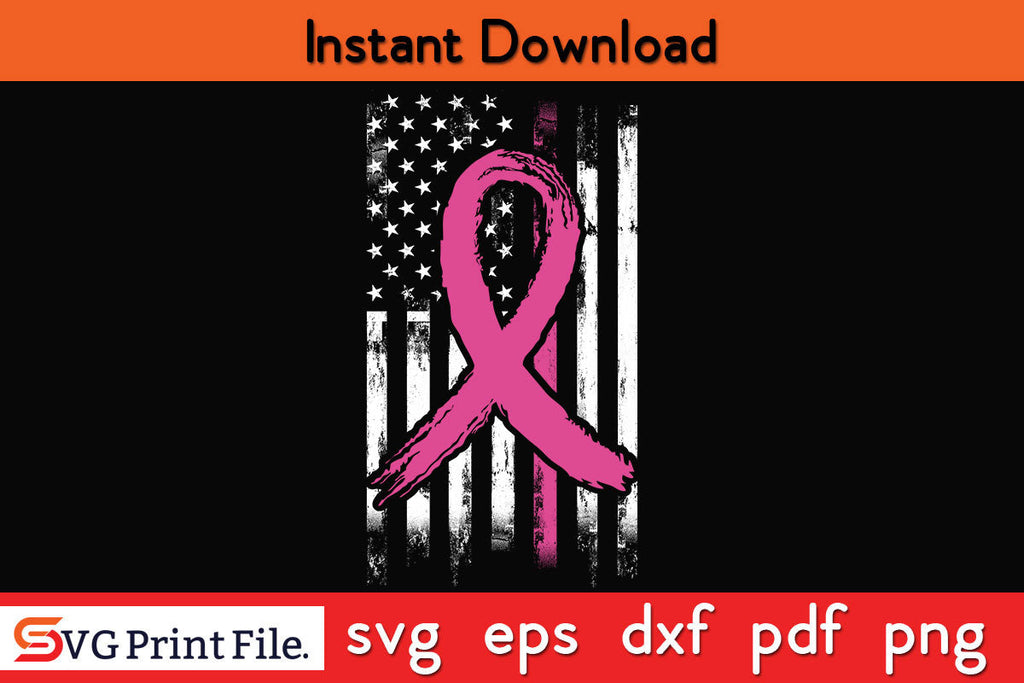 Breast Cancer Awareness Flag SVG PNG Cricut Silhouette Cut File - So Fontsy