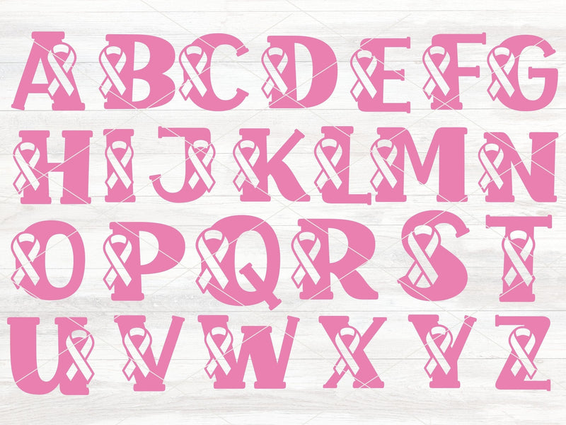 Breast Cancer Awareness Lettering SVG Bundle for Cricut or Silhouette ...
