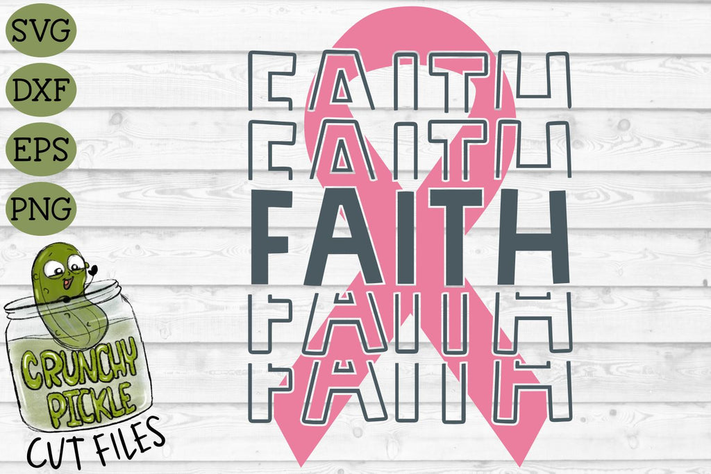 Breast Cancer Ribbon Faith SVG File - So Fontsy