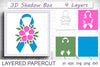 Breast cancer shadow box svg, Flower cancer ribbon, 3d layered papercut ...