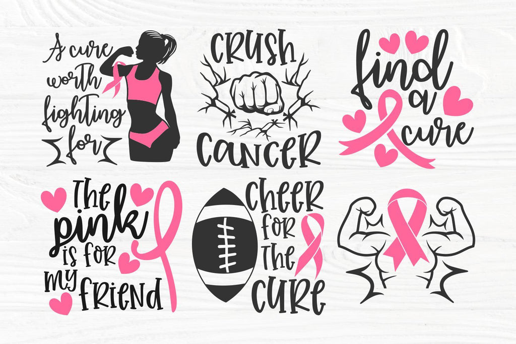 Breast Cancer SVG Bundle, Strong Woman Svg, Fight Cancer Svg, Pink ...