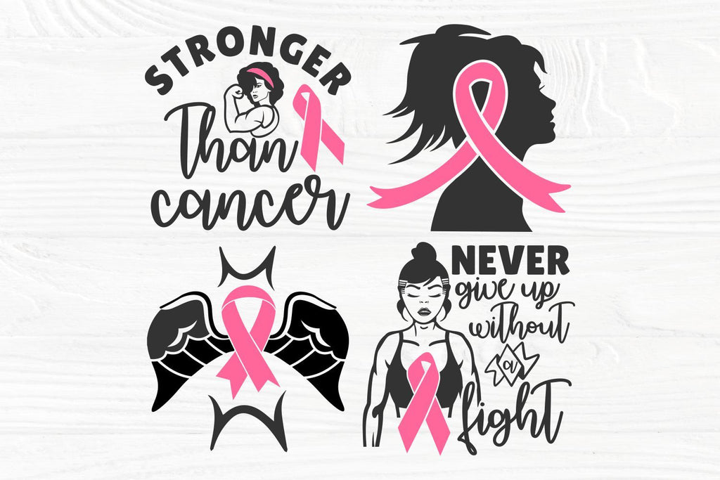 Breast Cancer SVG Bundle, Strong Woman Svg, Fight Cancer Svg, Pink ...