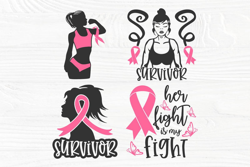 Breast Cancer SVG Bundle, Strong Woman Svg, Fight Cancer Svg, Pink ...