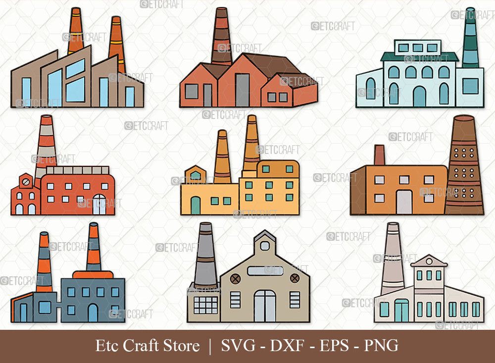 Brick Factory SVG, Factory Clipart, Factory Svg, Industry Svg ...