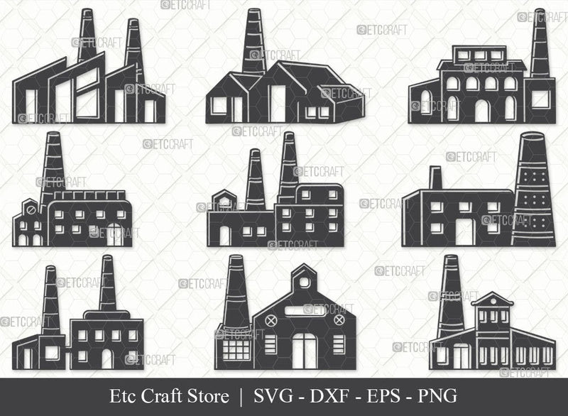 Brick Factory SVG, Factory Silhouette, Factory Svg, Industry Svg ...