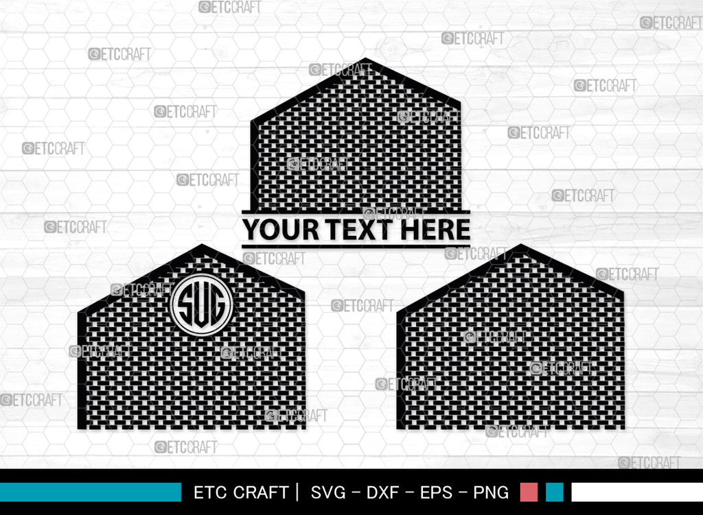 Brick Wall Monogram, Brick Wall Silhouette, Brick Wall SVG, Bricks Svg ...