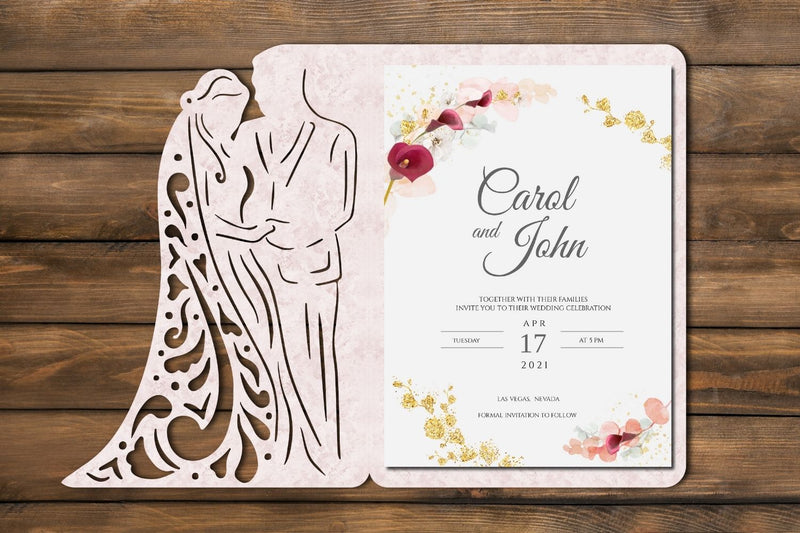 Bride and Groom Wedding Invitation Template - So Fontsy