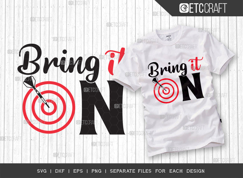Bring It On SVG Cut File, Darts Svg, Sports Svg, Dartboard Svg, Game ...