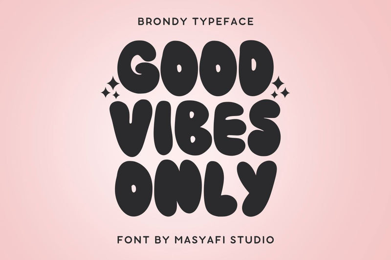 Brondy - Cute Bubble Font - So Fontsy