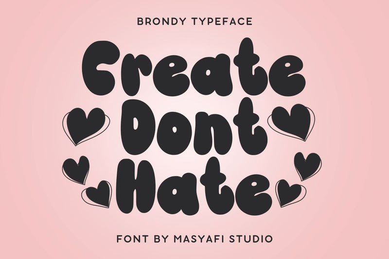 Brondy - Cute Bubble Font - So Fontsy