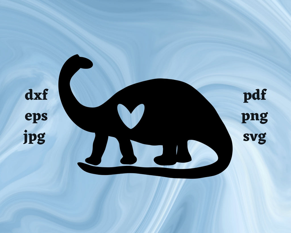 Brontosaurus Heart SVG Cut File - So Fontsy