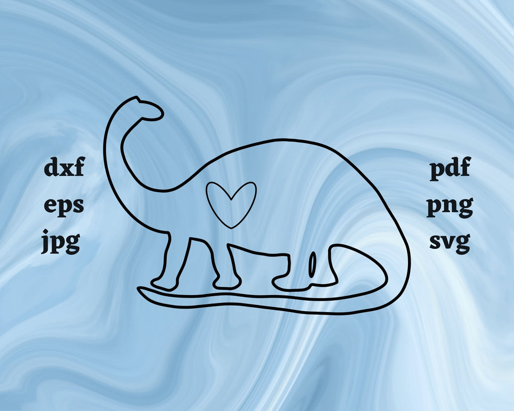 Brontosaurus Heart SVG Cut File - So Fontsy