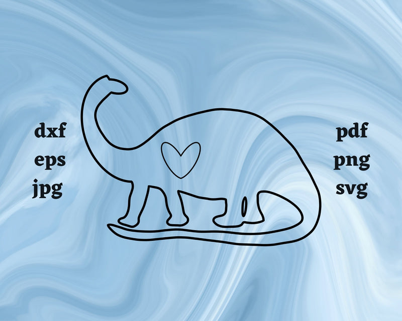 Brontosaurus Heart SVG Cut File - So Fontsy