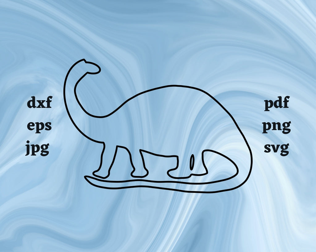 Brontosaurus Outline SVG Cut File - So Fontsy
