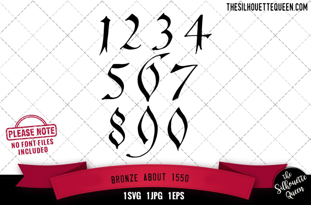 Bronze About 1550 numerals - So Fontsy