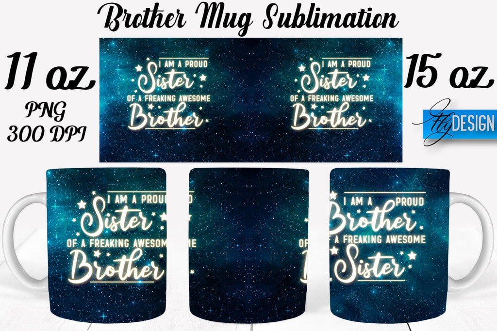 Brother Mug Sublimation | Coffee 11 Oz | 15 Oz Mug Sublimation - So Fontsy