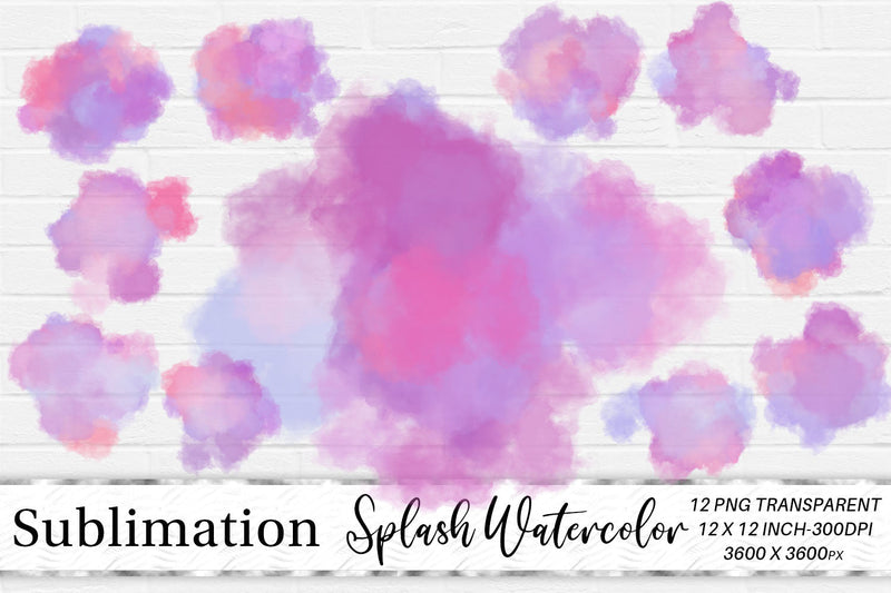 Brush splash sublimation background, Splash bundle clipart, Splash png ...