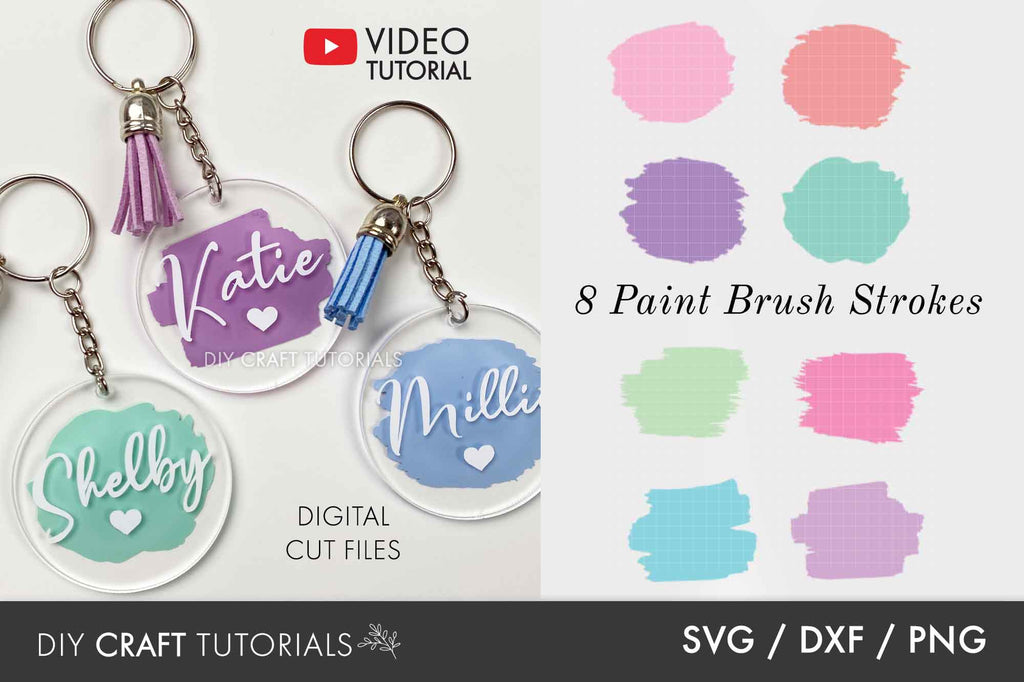 Brush Stroke Keychain Pattern SVG - So Fontsy