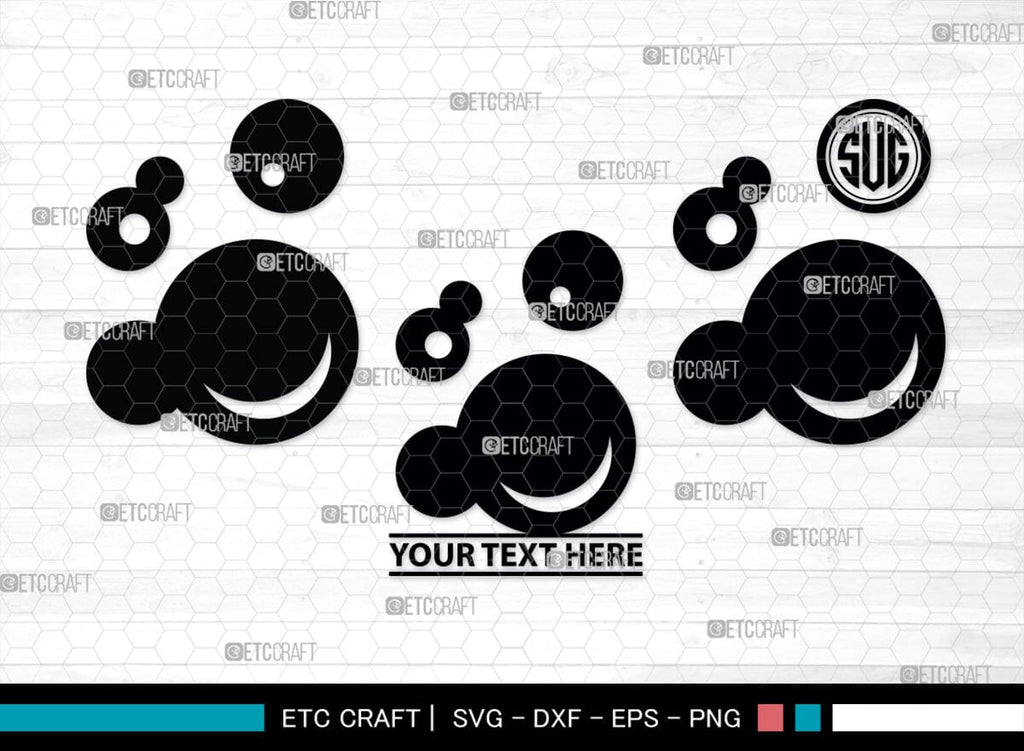 Bubbles Monogram, Bubbles Silhouette, Bubbles SVG, Water Bubbles Svg ...