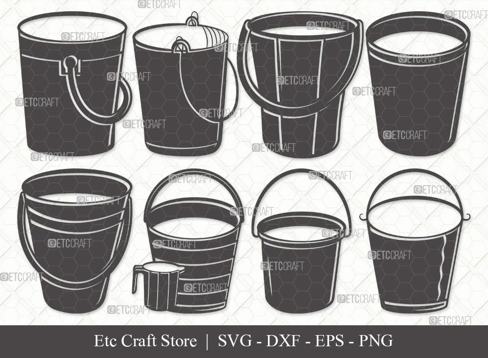 Bucket Silhouette SVG Cut File | Bucket Svg | Cleaning Svg | Bucket ...