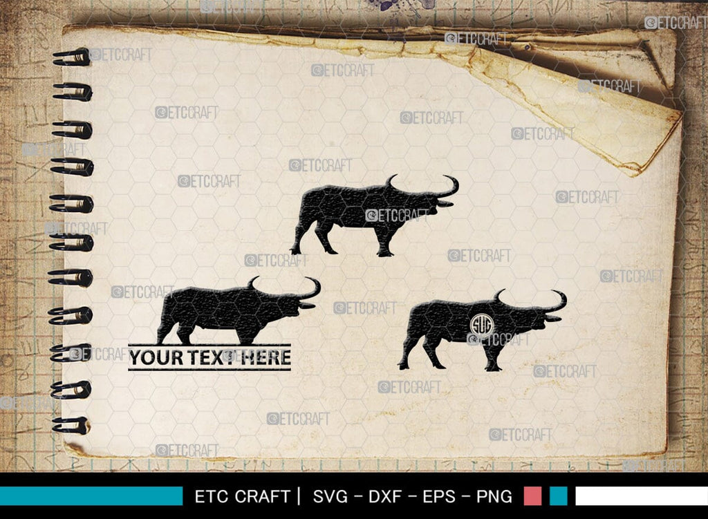 Buffalo Monogram, Buffalo Silhouette, Buffalo SVG, Bull Rider Svg ...