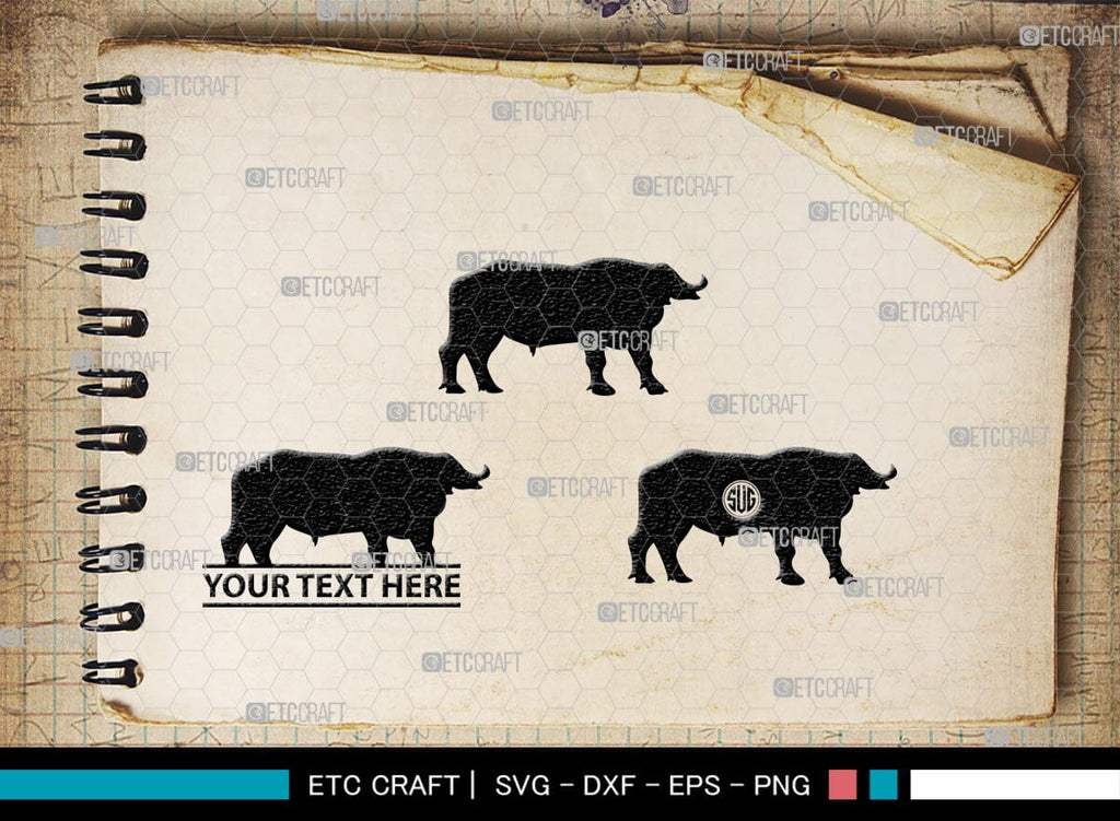Buffalo Monogram, Buffalo Silhouette, Buffalo SVG, Bull Rider Svg ...