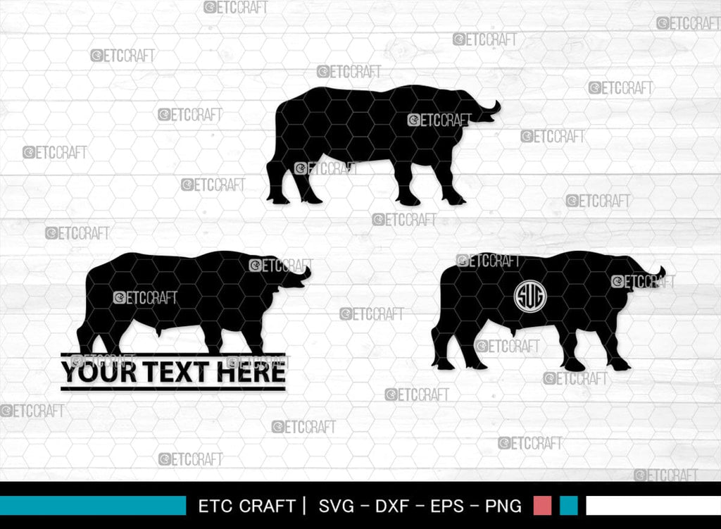 Buffalo Monogram, Buffalo Silhouette, Buffalo SVG, Bull Rider Svg ...
