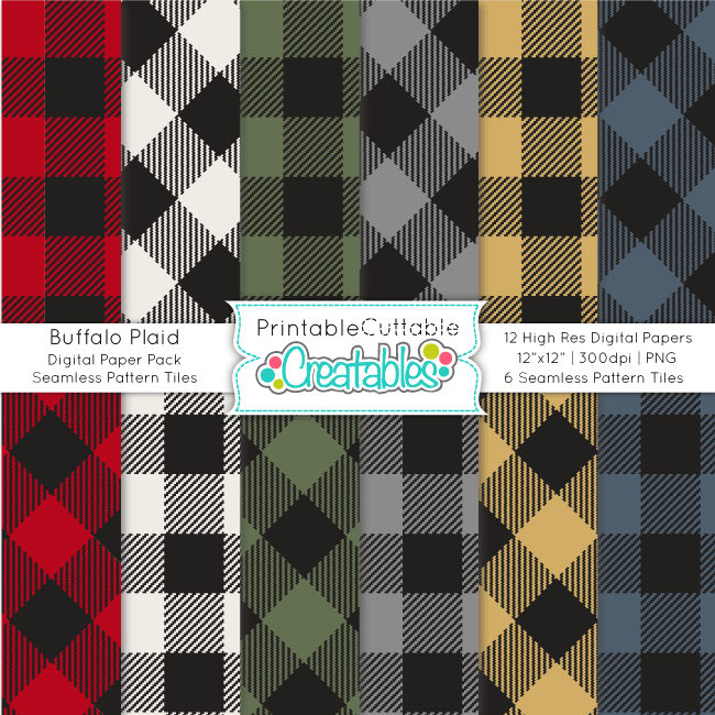 Buffalo Plaid Seamless Patterns Digital Paper - So Fontsy