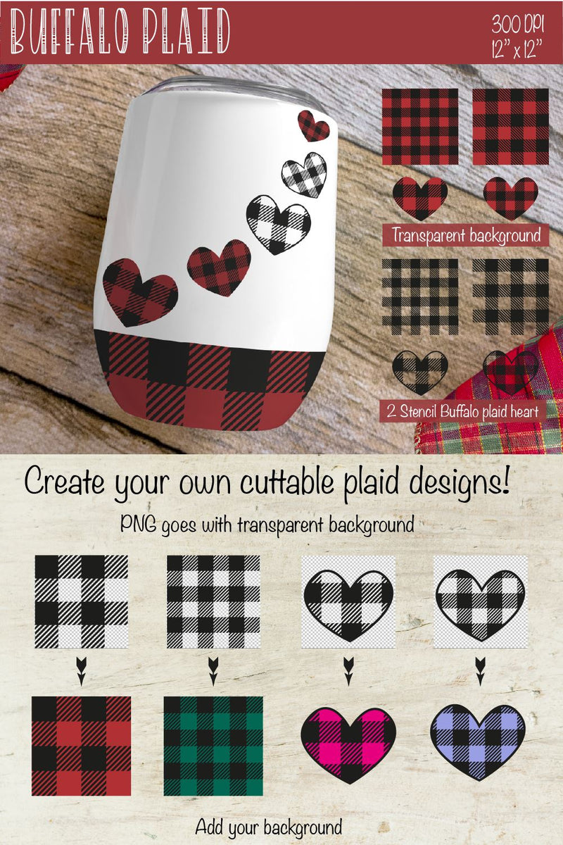 Buffalo Plaid SVG Buffalo Plaid Heart SVG Valentines SVG Buffalo Plaid ...