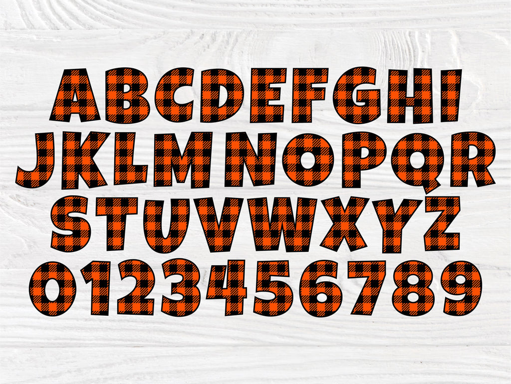 Buffalo Plaid SVG, Plaid Alphabet, Plaid Font Svg - So Fontsy