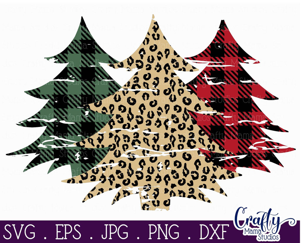 Buffalo Plaid Tree Svg - Christmas Tree SVG - Leopard Print ...