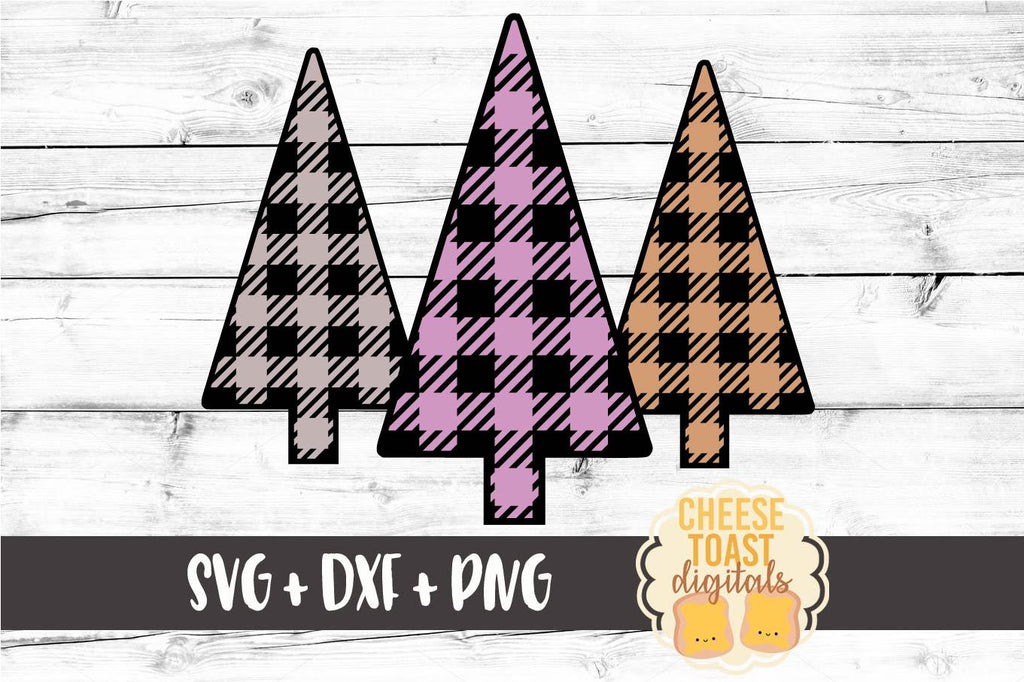 Buffalo Plaid Trees - Christmas SVG Files - So Fontsy