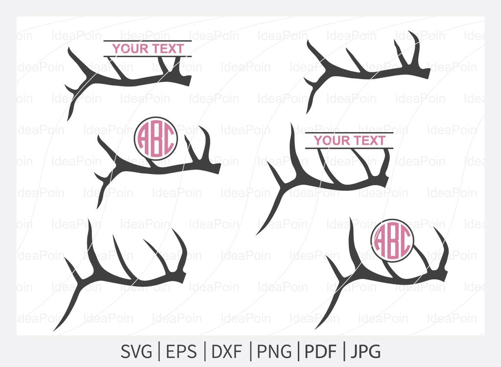 Bull Elk Antlers svg, Antlers svg, Elk Antlers Monogram svg, Elk ...