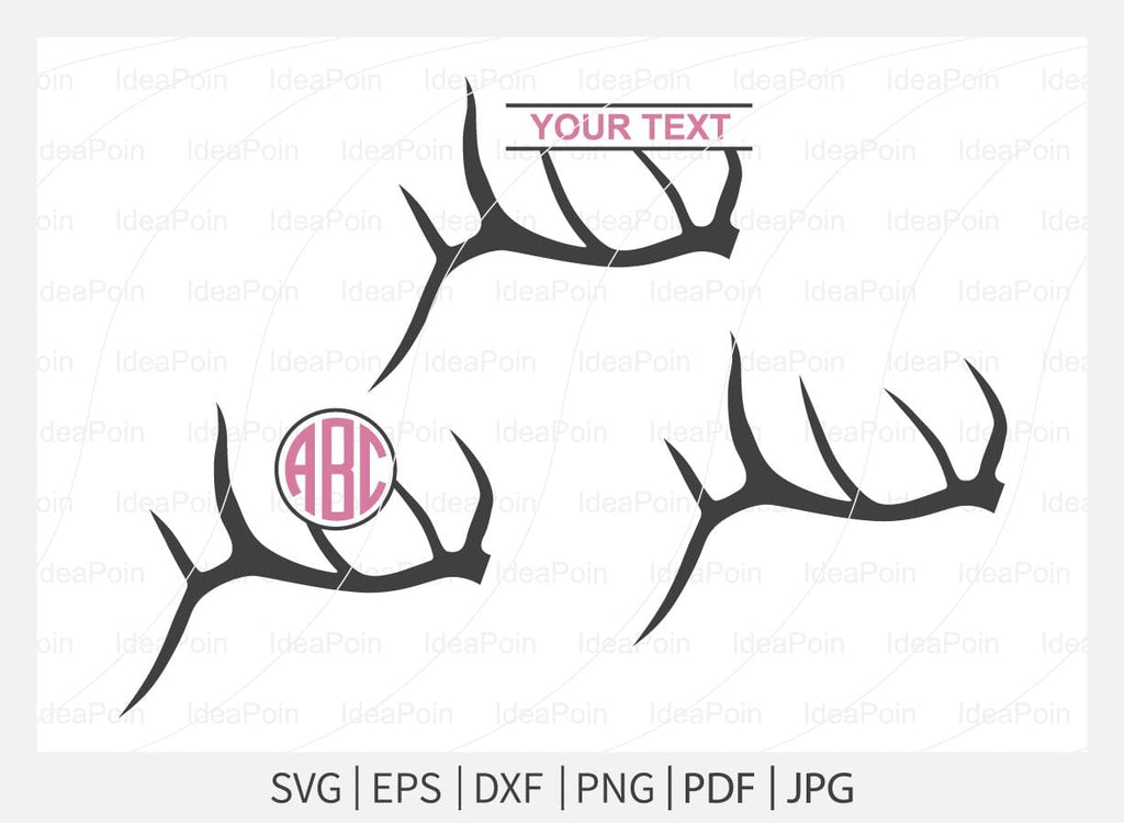 Bull Elk Antlers svg, Antlers svg, Elk Antlers Monogram svg, Elk ...