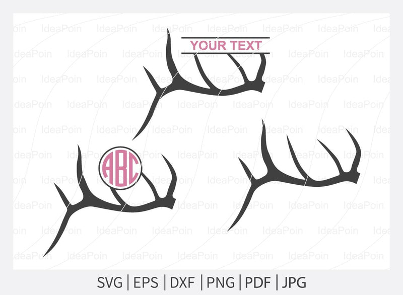 Bull Elk Antlers svg, Antlers svg, Elk Antlers Monogram svg, Elk ...