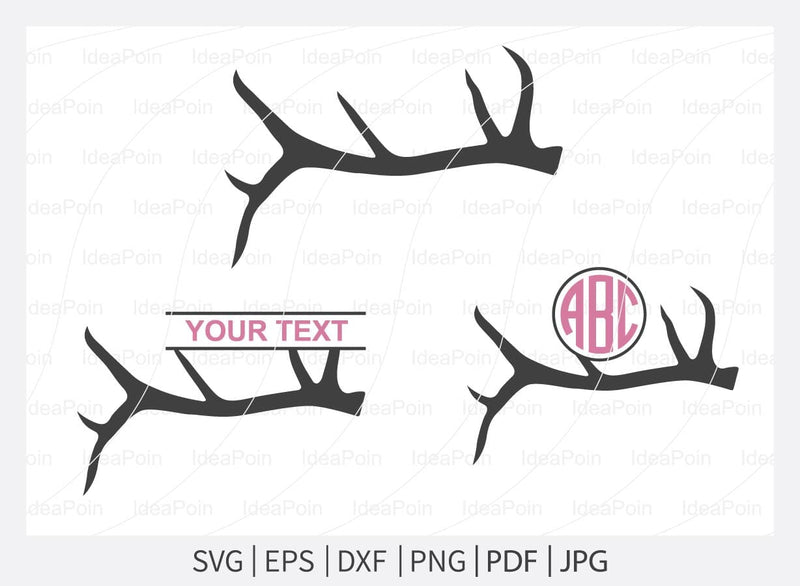 Bull Elk Antlers svg, Antlers svg, Elk Antlers Monogram svg, Elk ...