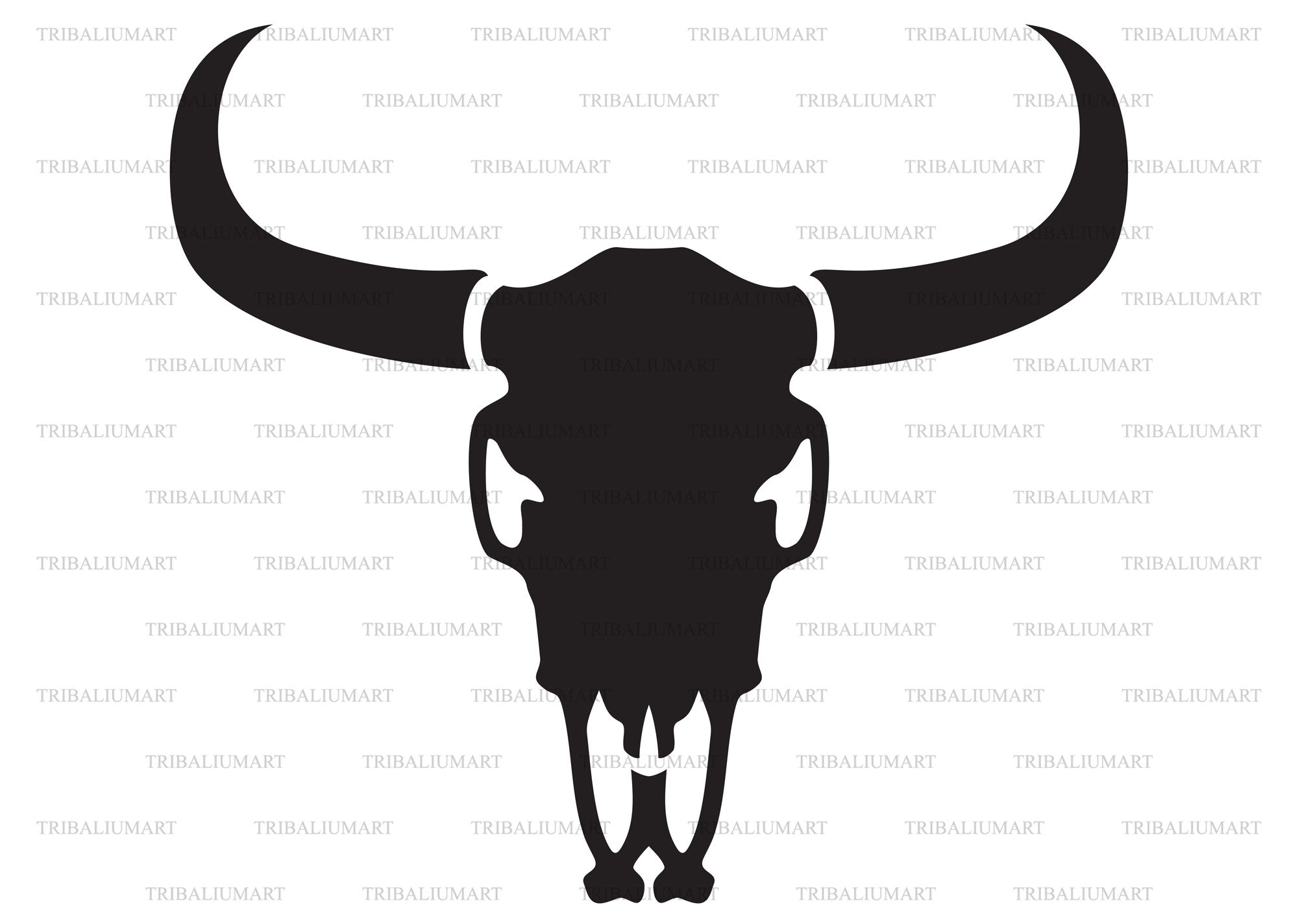 Bull head. Cut files for Cricut. Clip Art silhouette (eps, svg, pdf ...