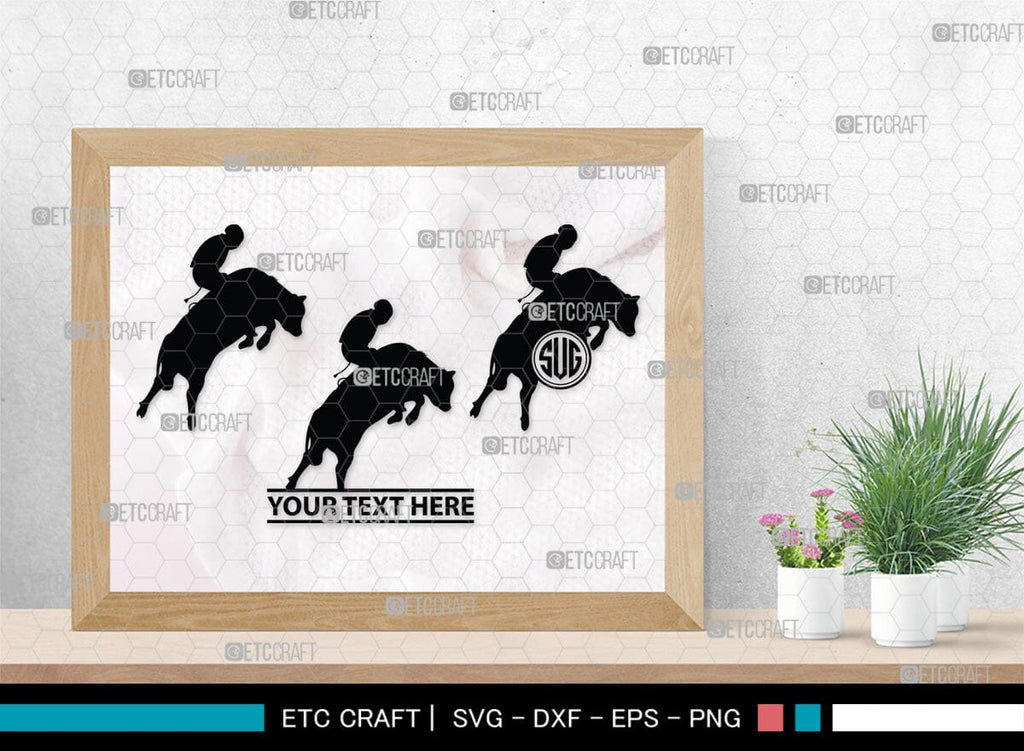 Bull Rider Monogram, Bull Rider Silhouette, Bull Svg, Rodeo Svg, Sports ...