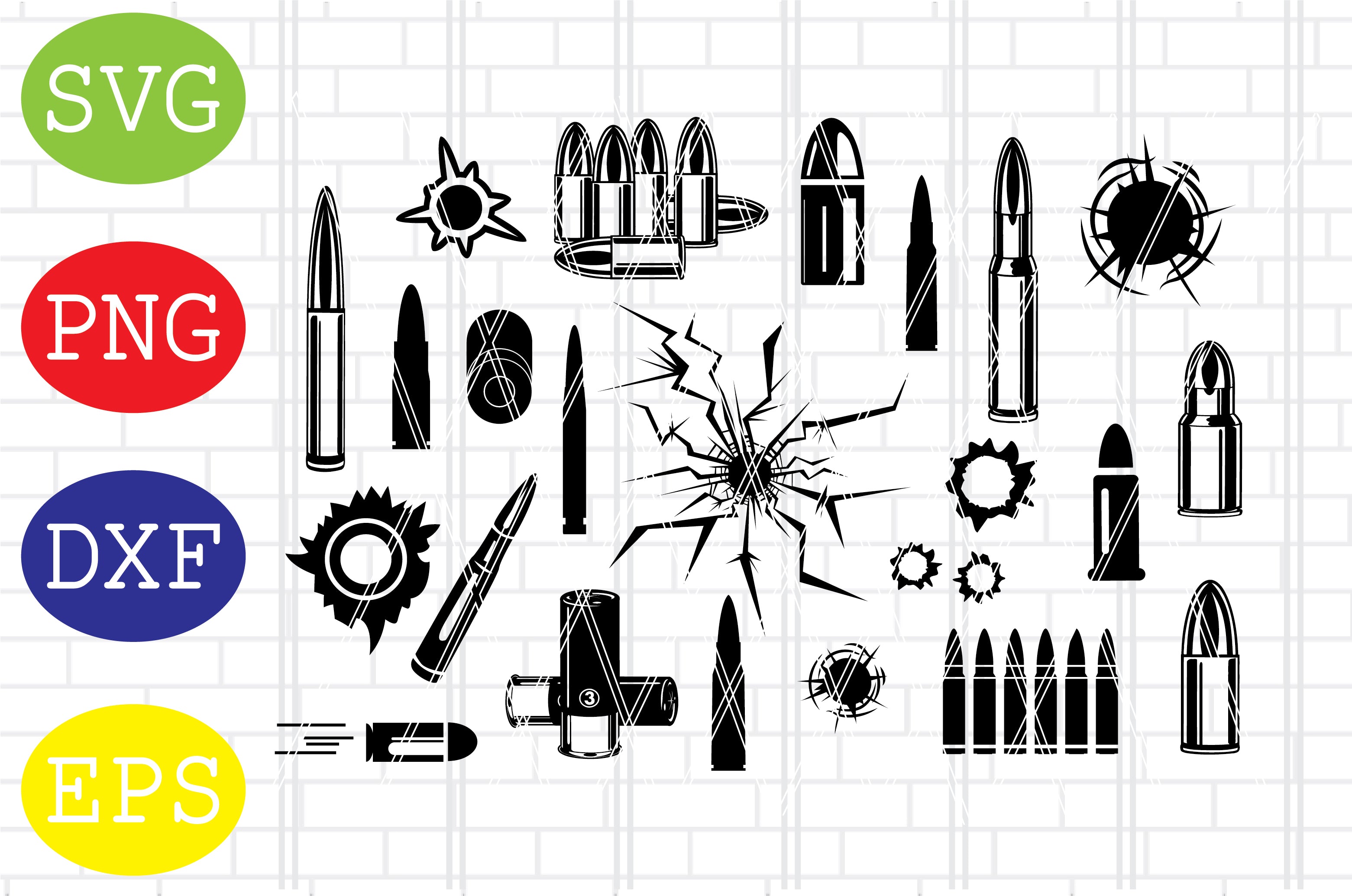 Bullet Svg, Bullet Holes Svg, Army Svg - So Fontsy