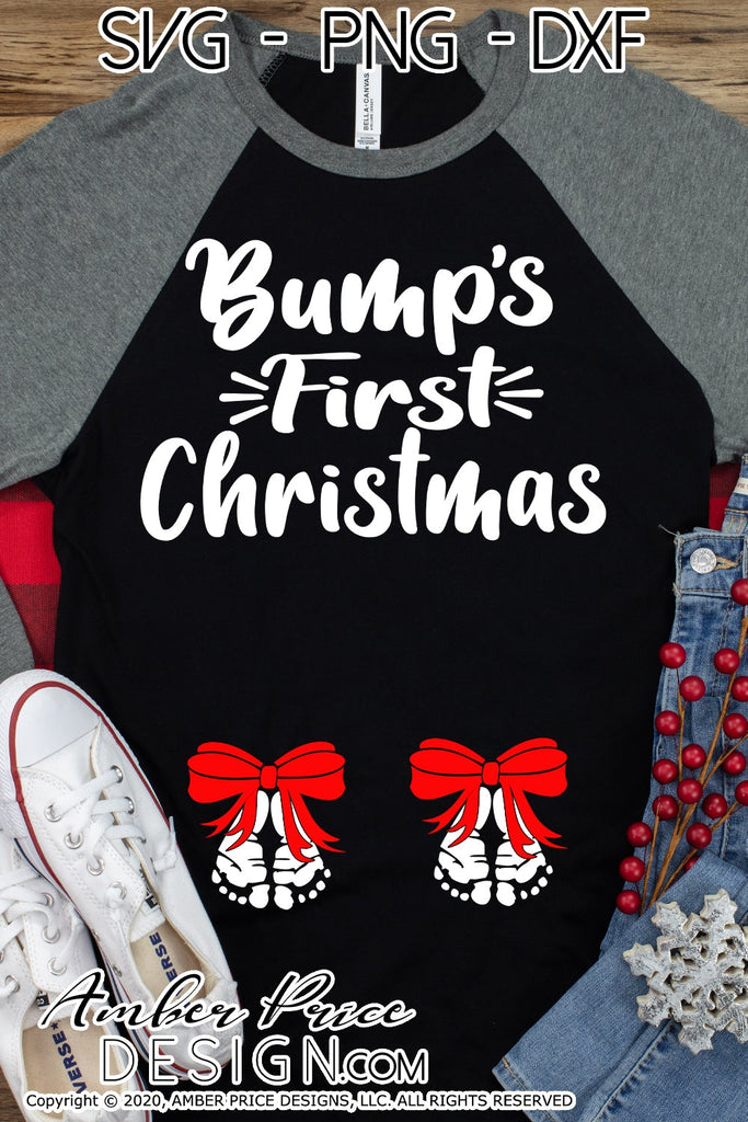 Bump's first Christmas SVG | Christmas Pregnancy Reveal SVG PNG DXF ...