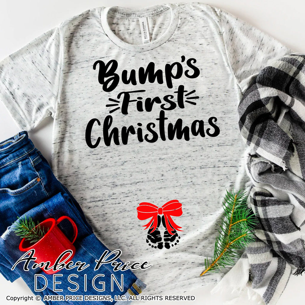 Bump's first Christmas SVG | Christmas Pregnancy Reveal SVG PNG DXF ...