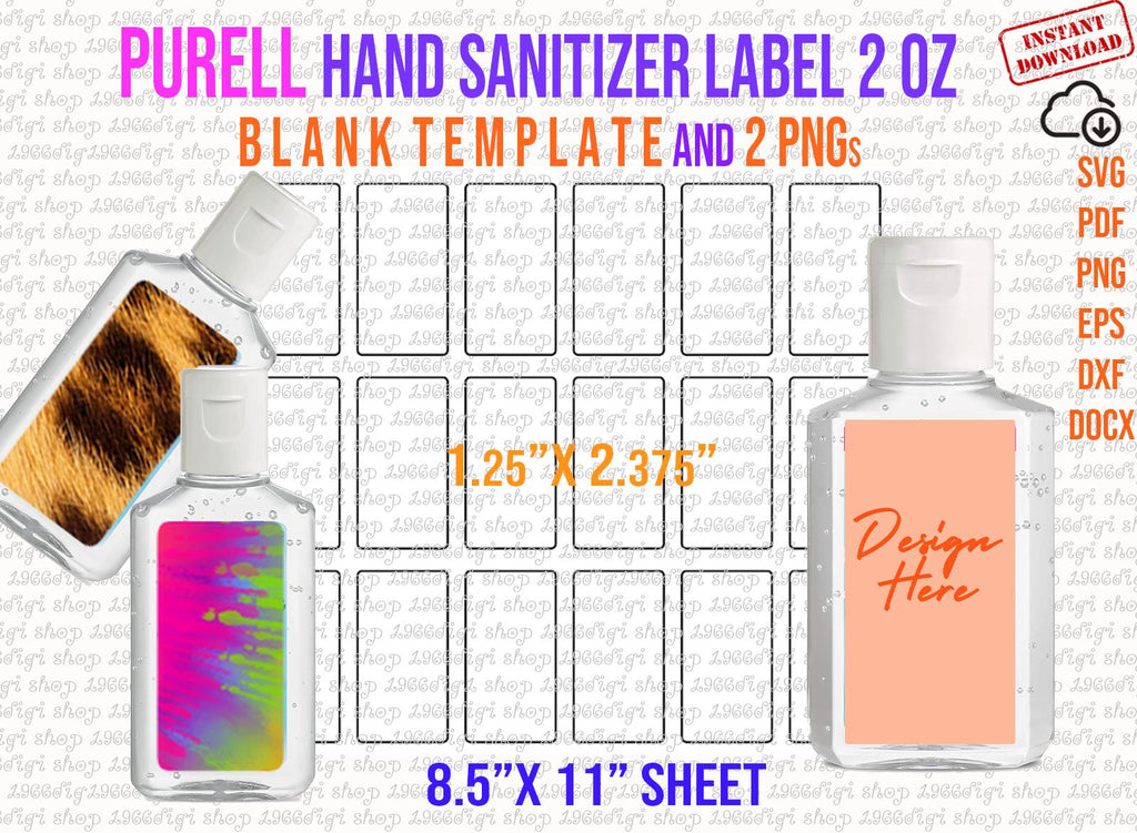 Bundle Hand Sanitizer Label Template, Hand Sanitizer Labels Svg, 1oz ...
