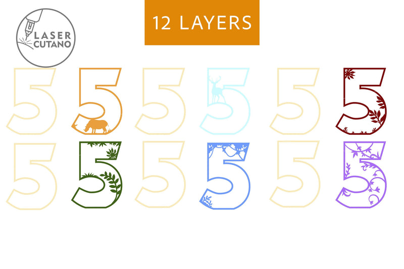Bundle NUMBERS Multilayer Laser Cut Files, Mandala, Sign SVG - So Fontsy