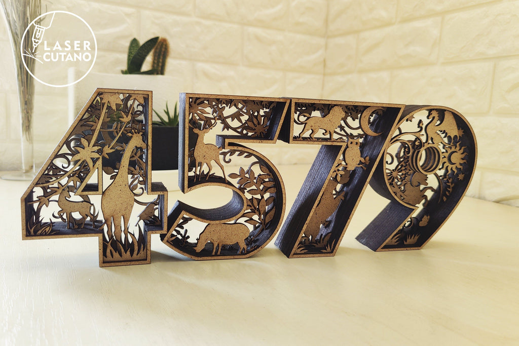 Bundle NUMBERS Multilayer Laser Cut Files, Mandala, Sign SVG - So Fontsy