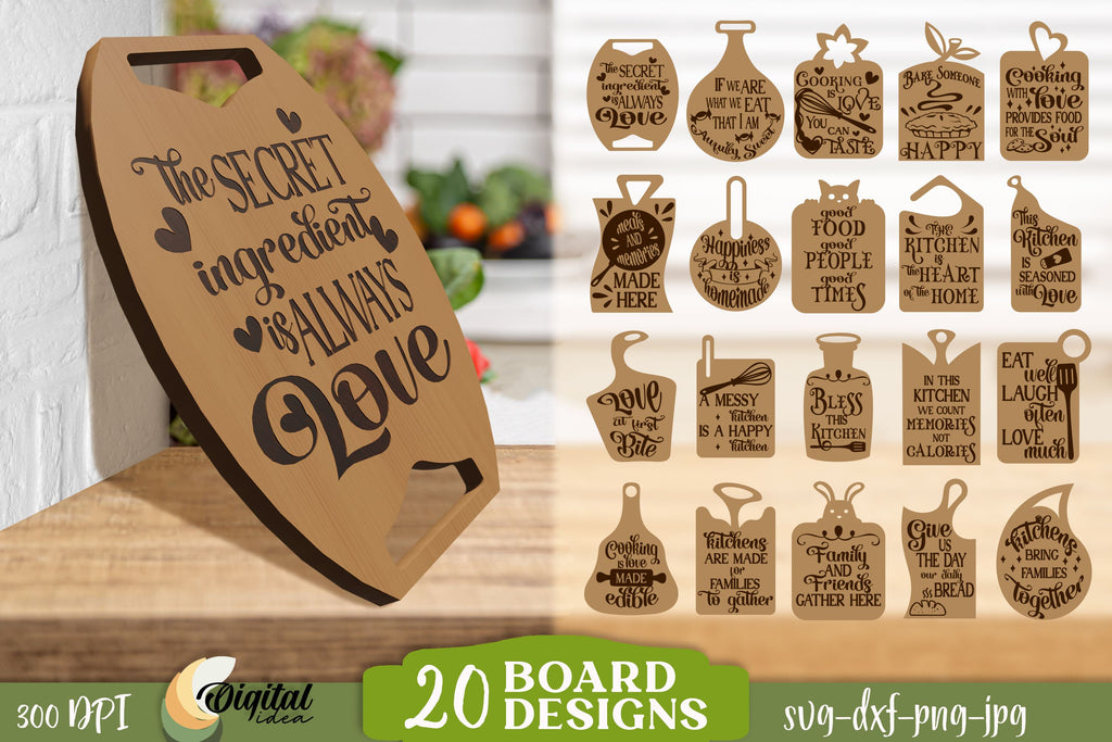 Bundle SVG. 3D Laser Cut Design. Engraved Cutting Boards Laser Cut ...