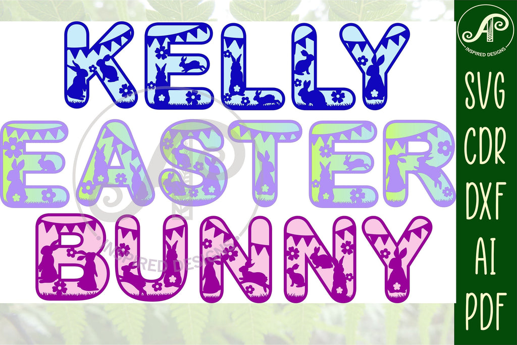 Bunny alphabet set. 2 layer letters. 47 letter options SVG - So Fontsy