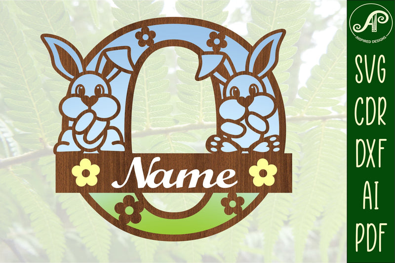Bunny capital monogram letter O SVG - So Fontsy