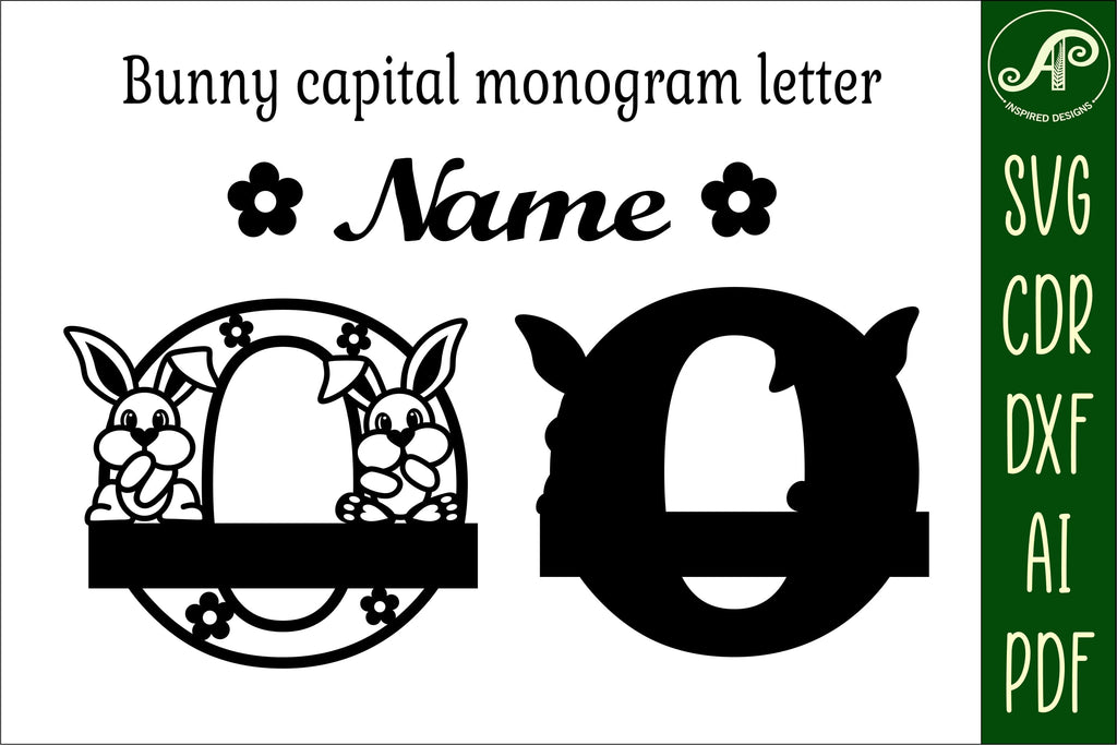 Bunny capital monogram letter O SVG - So Fontsy