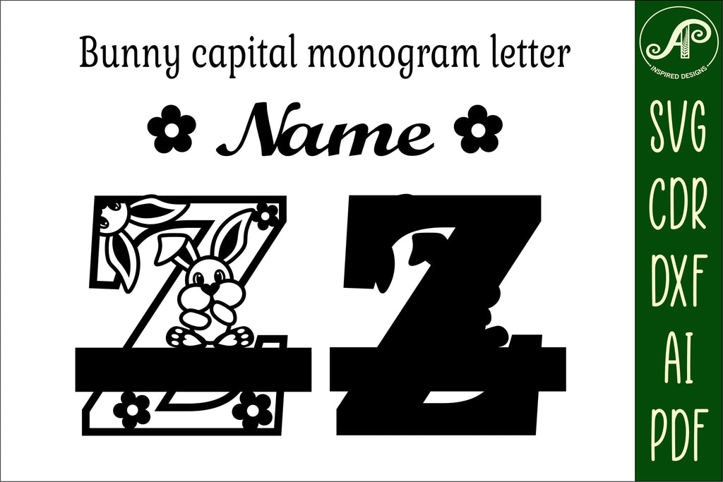 Bunny Capital Monogram Letter Z SVG - So Fontsy