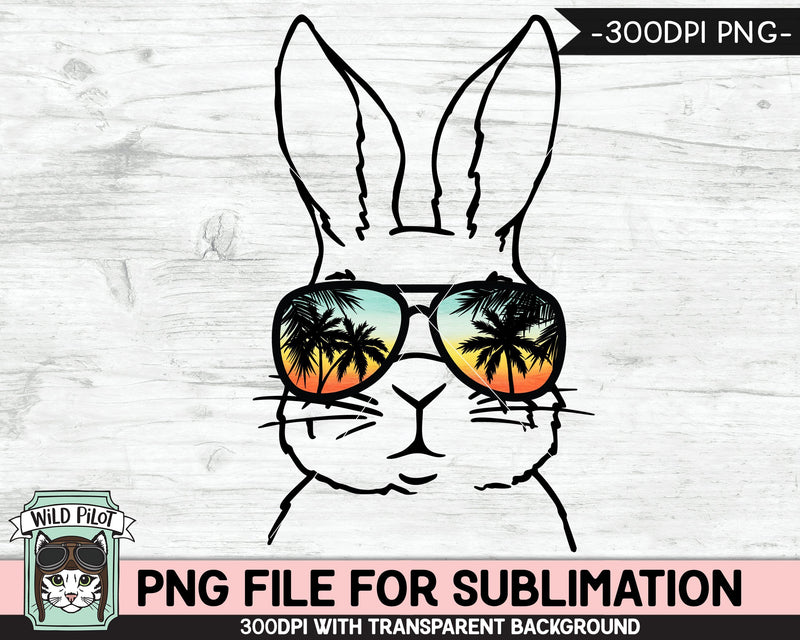 Bunny Rabbit Sunglasses SUBLIMATION designs png, Summer Bunny png ...